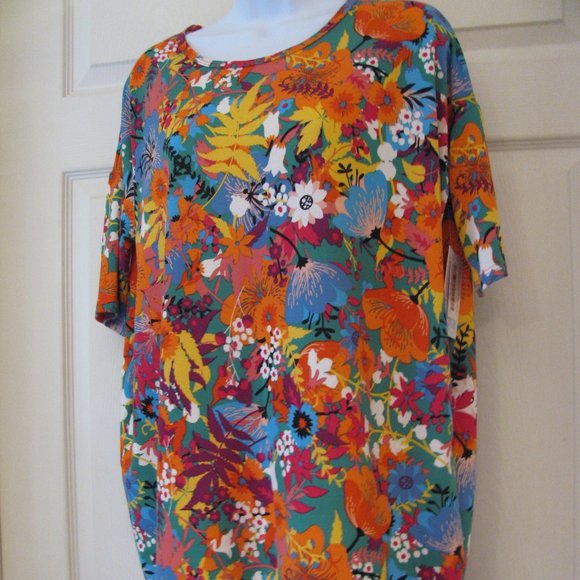 LuLaRoe | Tops | 25 Lularoe Irma Tunic Xs Nwt 36 Bright Tropical Print ...